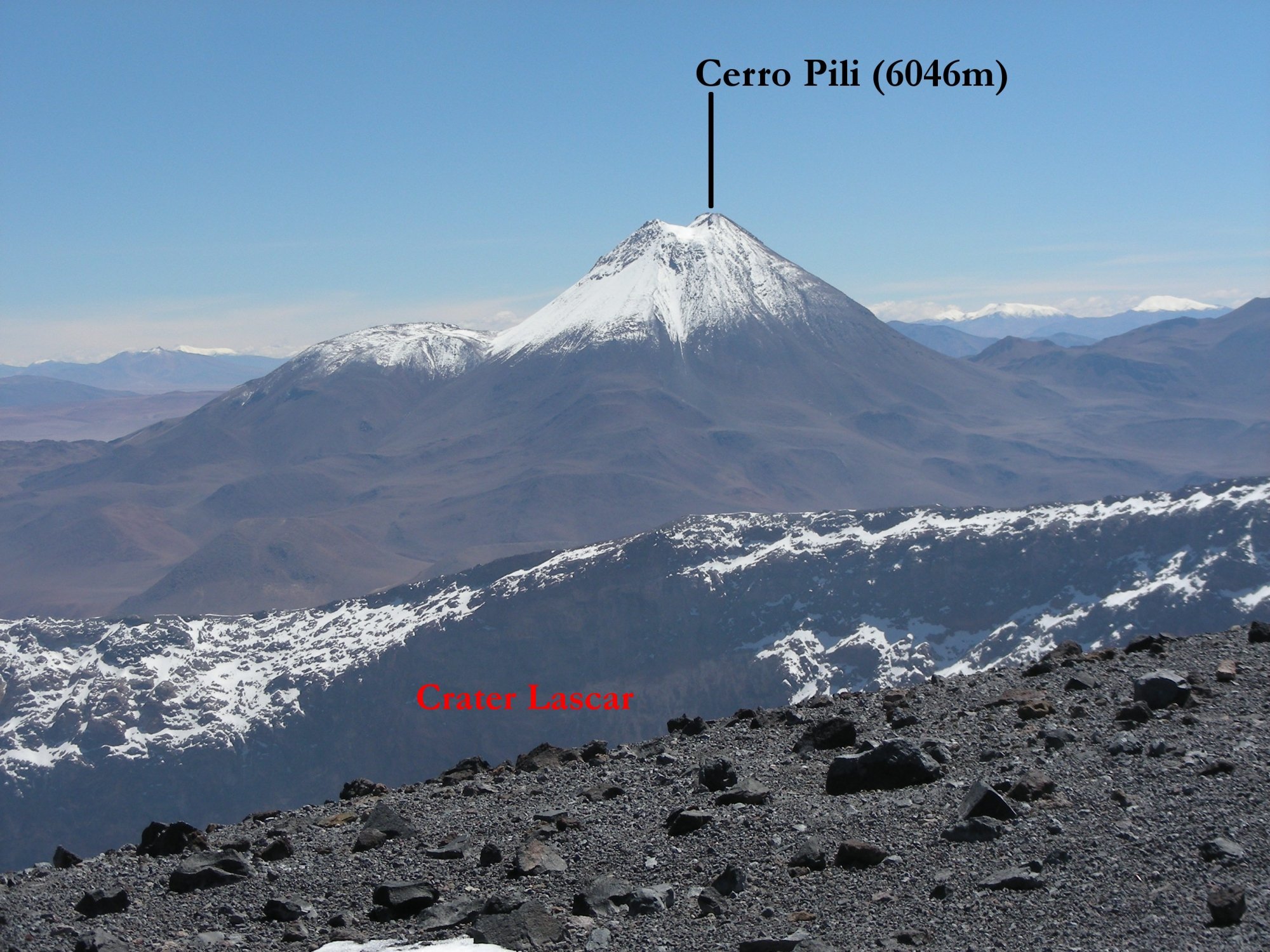 Volcán Lascar : Voie normale au sommet E depuis la Laguna Lejía ...