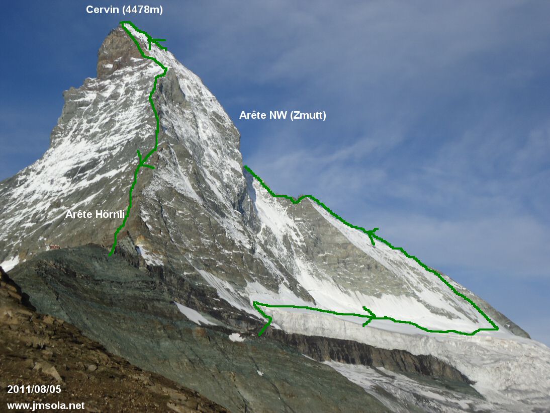 Cervin : Arête NW (arête de Zmutt) - Camptocamp.org