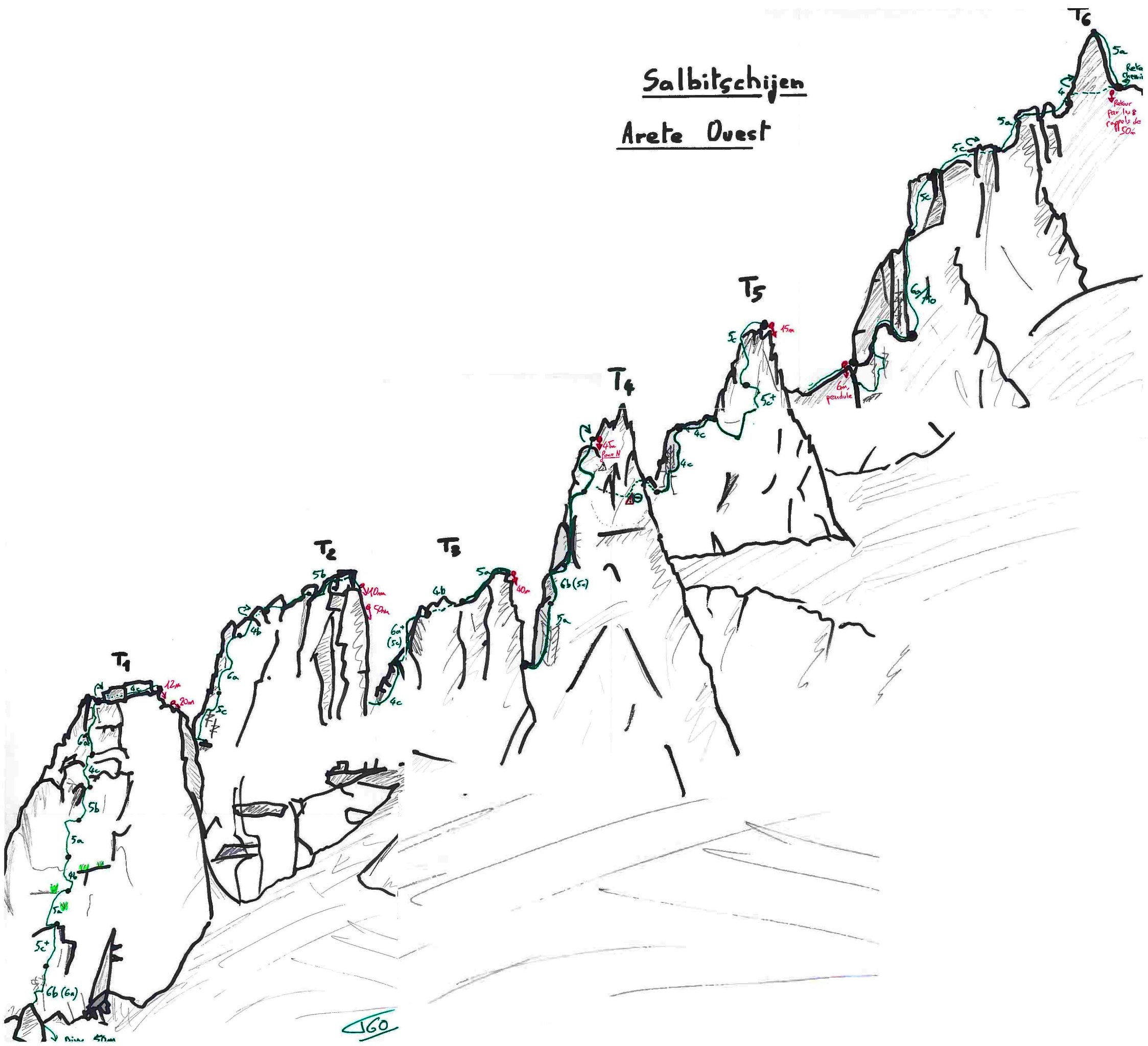 Topo Salbit Arete W - TGO - Camptocamp.org