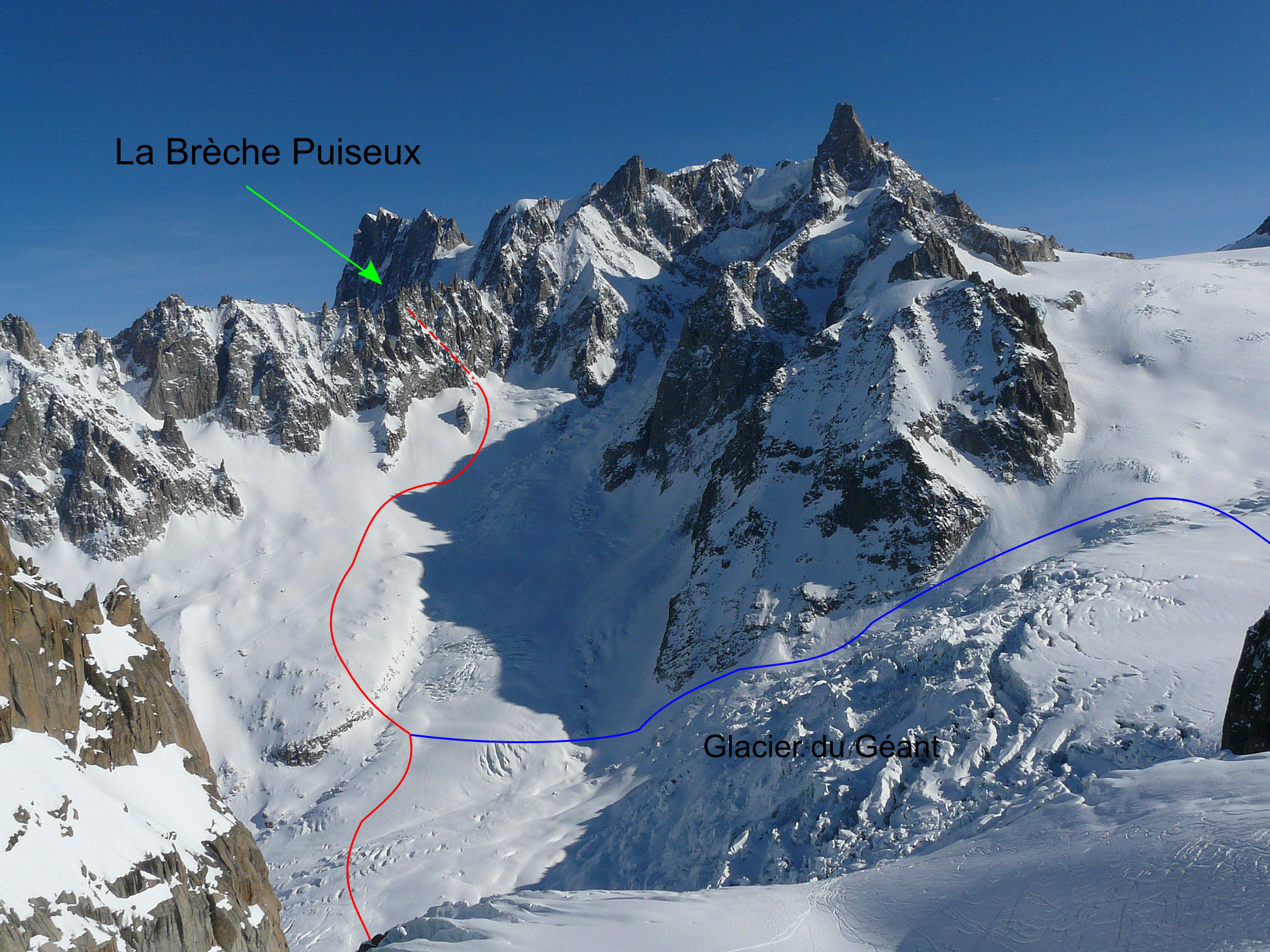 Brèche Puiseux : Traversée W > E par les glaciers des Périades et du ...