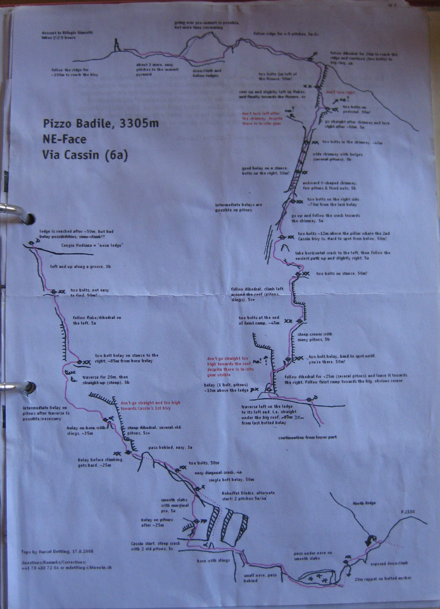 Piz Badile : Voie Cassin - Camptocamp.org